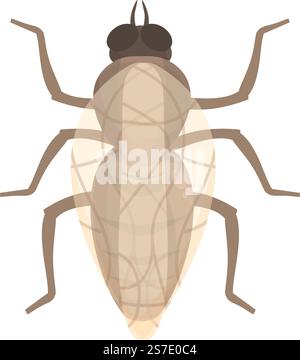 Health tsetse fly icon cartoon vector. Africa insect. Ancient wings ...