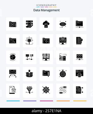 Data Management 25 Solid Glyph icon pack including options ...