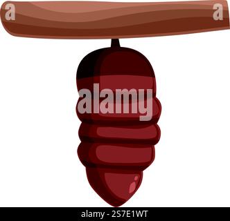 Red cocoon icon cartoon vector. Nature pupa. Cute animal Stock Vector ...