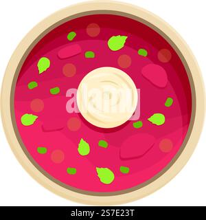 Organic borsch icon cartoon vector. Dish recipe. Spice food Stock ...