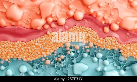 of Peptide Skincare Molecules Interacting with Skin Cells to Repair and ...