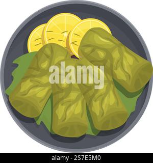 Dolma appetizer icon cartoon vector. Food cuisine. Green menu Stock ...