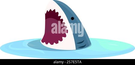 Caution shark icon cartoon vector. Danger sign. Zone attack Stock ...