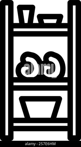 organizer bathroom interior line icon vector illustration Stock Vector ...