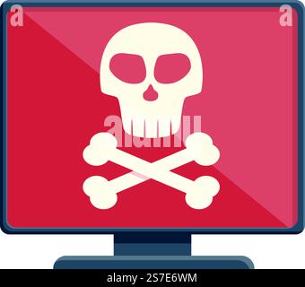 Hacker skull icon cartoon vector. Cyber attack. Security data Stock ...