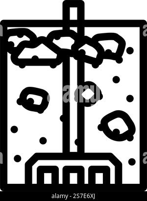 slurry tanks sulfide copper ore line icon vector illustration Stock ...