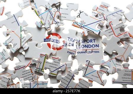 Transport for London London Underground puzzle showing tube lines and ...