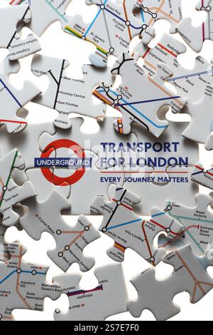 Transport for London London Underground puzzle showing tube lines and ...