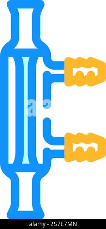water condenser chemical glassware lab line icon vector. water ...