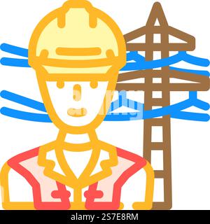 line installer repairer line icon vector. line installer repairer sign ...