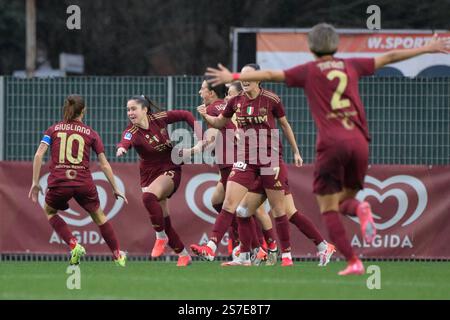 AS Roma's Giulia Dragoni celebrates after scoring the goal 1-0 during ...