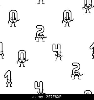 number character cute vector seamless pattern Stock Vector Image & Art ...