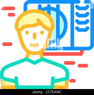 building superintendent repair worker color icon vector illustration ...