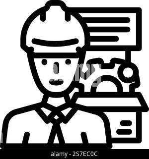 technical sales engineer worker line icon vector illustration Stock ...
