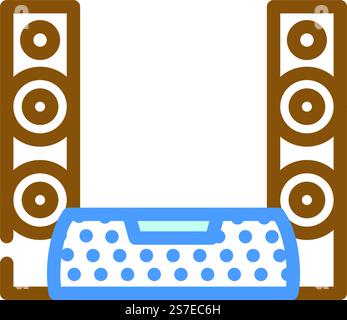sound system living room line icon vector illustration Stock Vector ...
