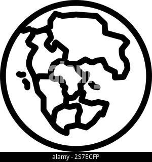 pangaea earth continent map line icon vector illustration Stock Vector ...