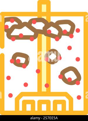 slurry tanks sulfide copper ore line icon vector. slurry tanks sulfide ...