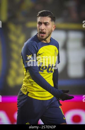 Union's Anouar Ait El Hadj celebrates after scoring during a soccer ...