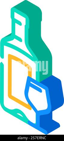 gin drink bottle isometric icon vector illustration Stock Vector Image ...