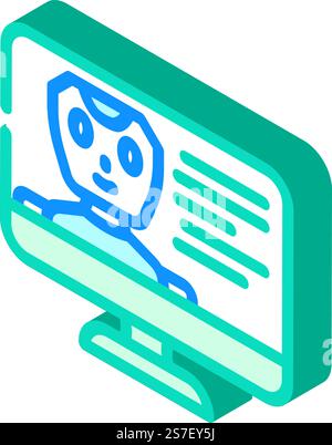 Virtual bot icon isometric vector. Smart tech. Help program Stock ...