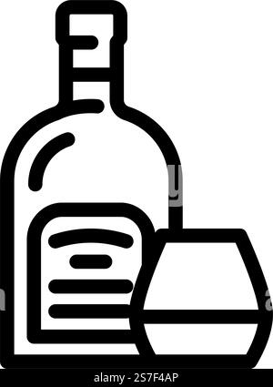 rum glass bottle line icon vector illustration Stock Vector Image & Art ...