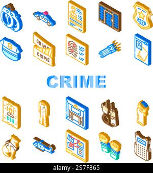crime scene police evidence icons set vector Stock Vector Image & Art ...