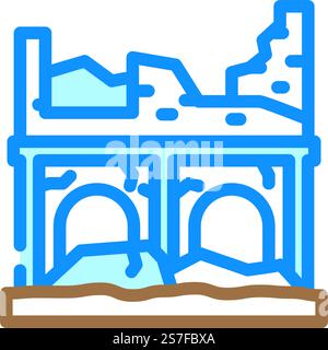 house earthquake destroyed color icon vector illustration Stock Vector ...