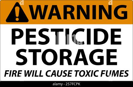 Warning Fire Will Cause Toxic Fumes Sign On White Background Stock ...