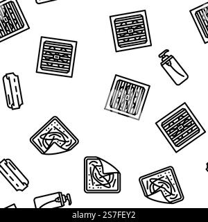 Cleaning Building And Equipment Vector Seamless Pattern Stock Vector ...