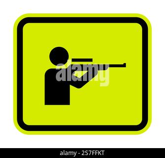 Shooting Range Diamond Caution Sign Rifle Range Symbol Stock Vector ...