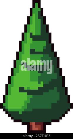 Pine tree in pixel art style Stock Vector Image & Art - Alamy