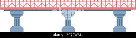 Simple bridge with pillars base and railing vector Stock Vector Image ...