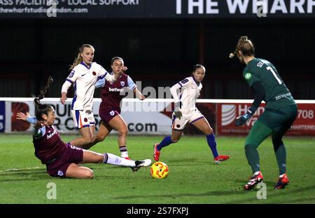 West Ham United's Amber Tysiak (hidden) celebrates scoring their side's ...