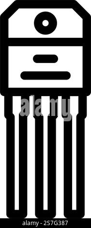 transistor line icon, outline symbol, vector illustration, concept sign ...