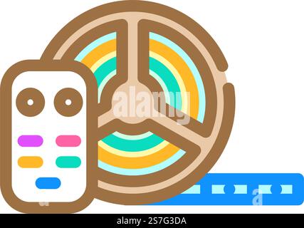led lighting gaming pc icon color illustration Stock Vector Image & Art ...