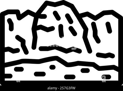 martian mountains mars planet line icon vector illustration Stock ...