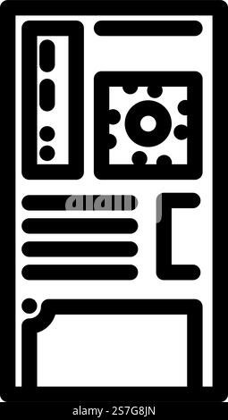 computer case gaming pc line icon vector illustration Stock Vector ...