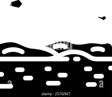 martian landscape mars planet glyph icon vector illustration Stock ...