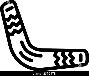Illustration of black line boomerang icon isolated Stock Vector Image ...