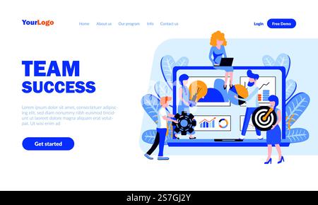 Business cooperation, partnership, harmonious work concept Stock Vector ...