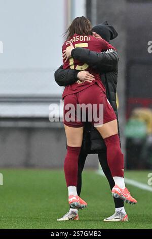 Giulia Dragoni of AS Roma celebrates scoring her goal during the match ...