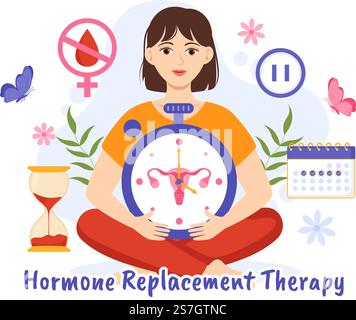 HRT or Hormone Replacement Therapy Acronym Vector Illustration with ...
