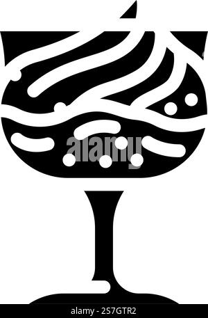 chocolate mousse food snack glyph icon vector illustration Stock Vector ...