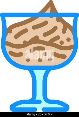 chocolate mousse food snack color icon vector illustration Stock Vector ...
