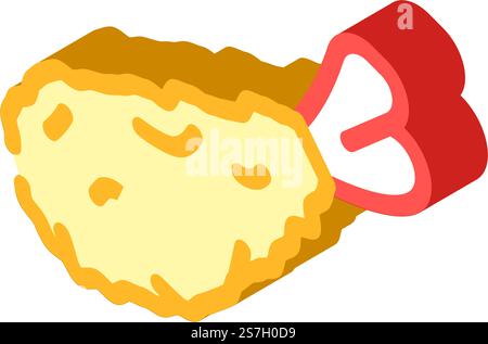 Tempura pasta icon isometric vector. Fried shrimp. Food meat Stock ...