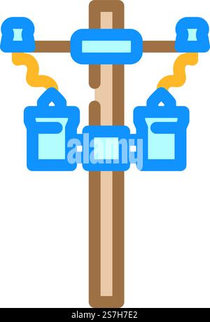 electric utility pole electrical engineer glyph icon vector ...