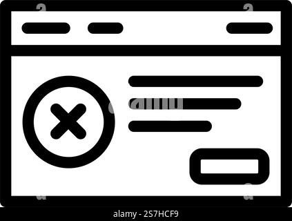 certificate disapprove line icon vector illustration Stock Vector Image ...