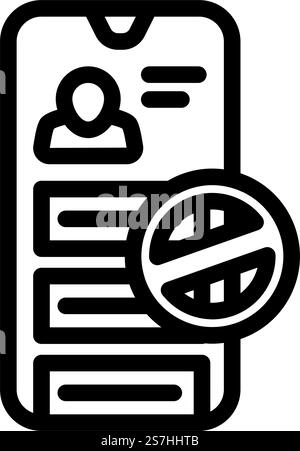 file deny line icon vector illustration Stock Vector Image & Art - Alamy