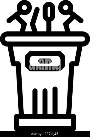 press conference news media line icon vector illustration Stock Vector ...