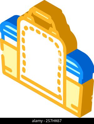 Picnic box icon isometric vector. Wicker basket. Fruit food bag Stock ...